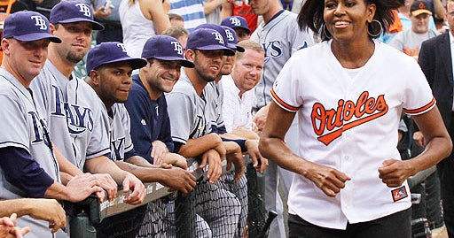 First Lady's "Let's Move" Clinic: Michelle Obama, MLB Battle Childhood ...