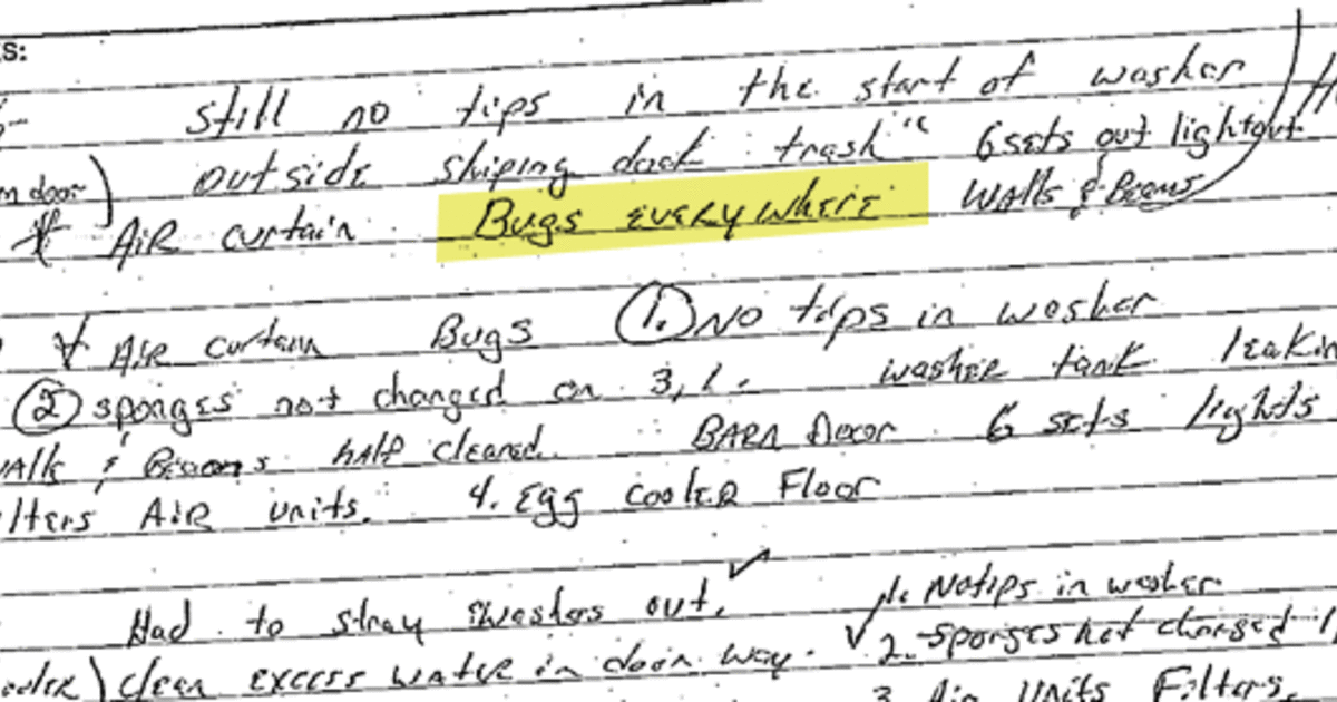 USDA Report Cites Egg Farm for "Bugs" 30 Times - CBS News