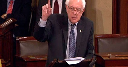 Bernie Sanders Holds Old-School Filibuster Against Obama-GOP Tax Cut ...
