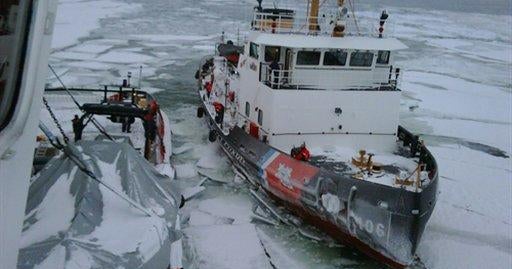 US Coast Guard Rescues Snowmobiler From Lake Erie - CBS News