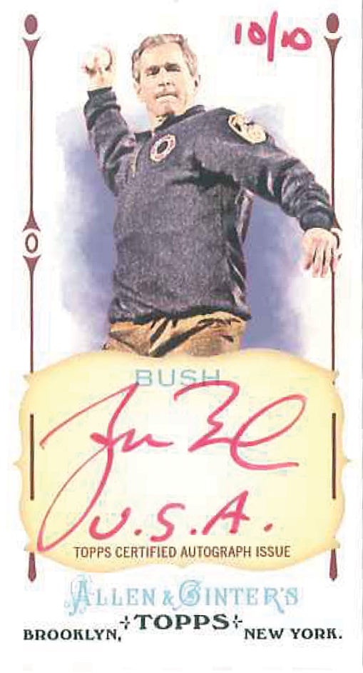 President Bush gets -- and signs -- own baseball card - CBS News