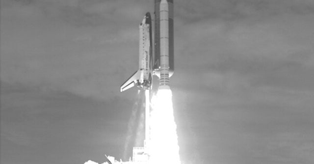 Rare look inside the flames of shuttle's final launch