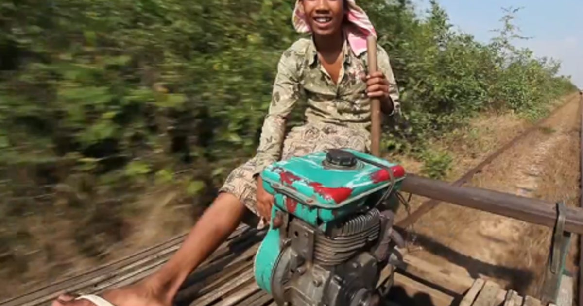 Incredible and fascinating "bamboo train" in Cambodia - CBS News