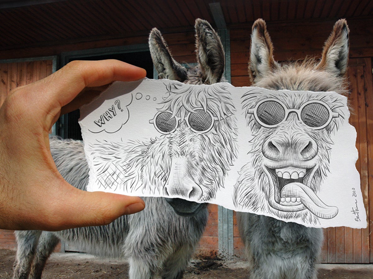 "Pencil Vs Camera" blends drawing and photography