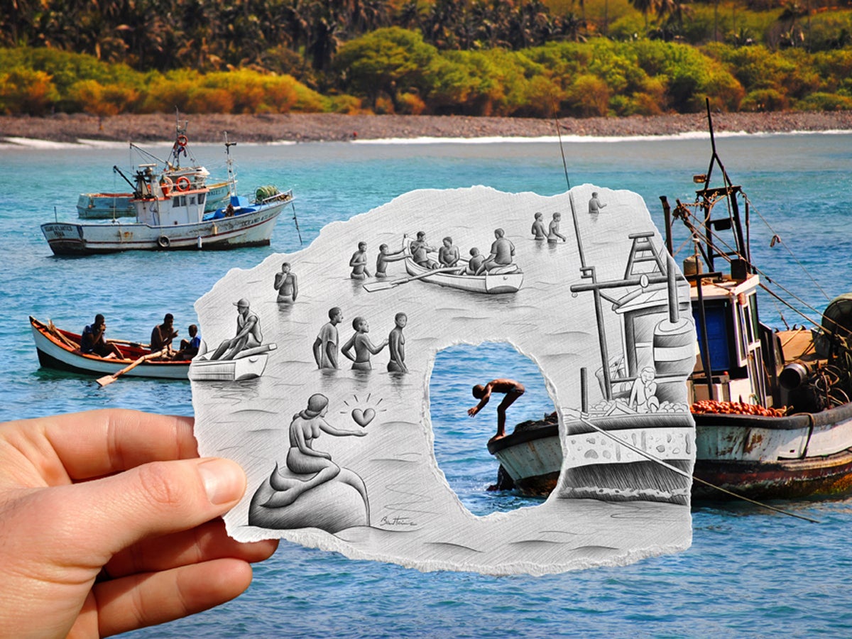 "Pencil Vs Camera" blends drawing and photography