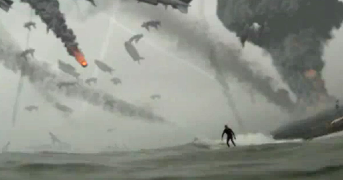Edgy video shows surfing on the verge of apocalypse - CBS News