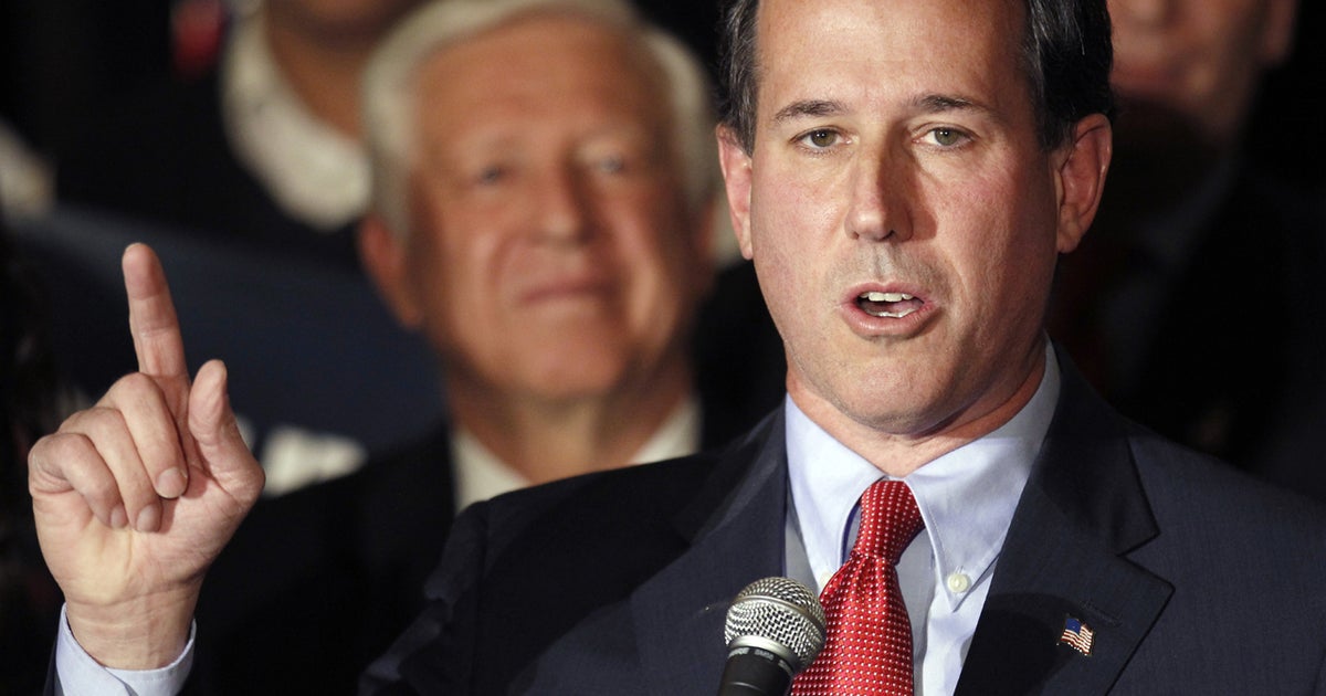 Santorum celebrates: Now, "we're in the fight" - CBS News