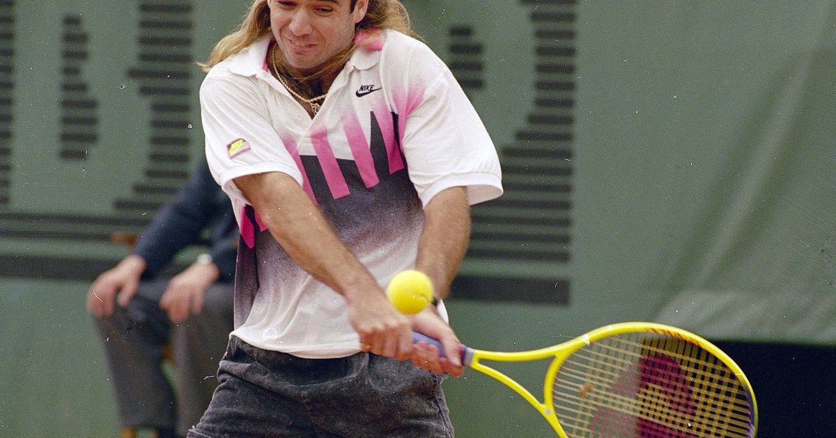 Agassi's on-court hairpiece emergency - CBS News