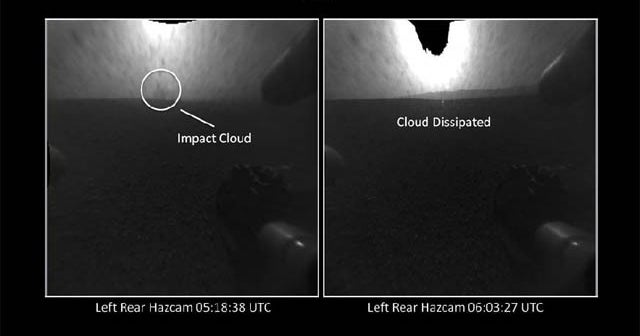 Latest Mars rover pics show rocket impact - CBS News