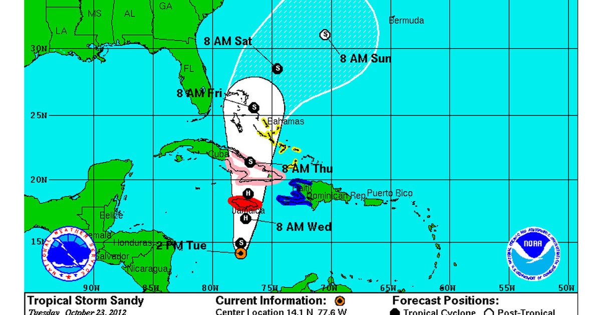 Tropical Storm Sandy approaches hurricane status - CBS News
