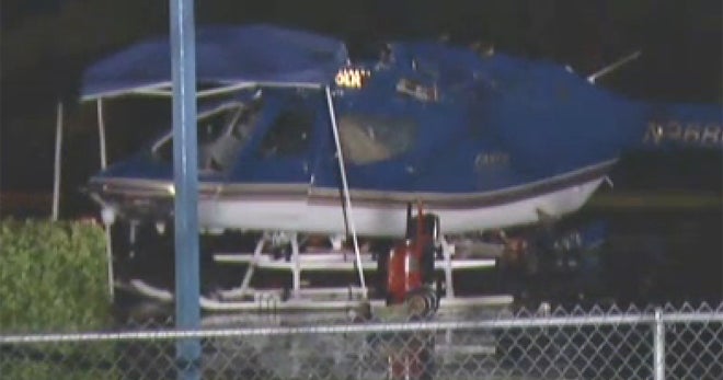 2 police choppers collide in L.A. area, 6 hurt - CBS News