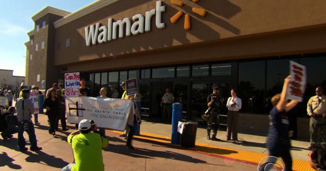 Protests at Walmart stores on Black Friday - CBS News