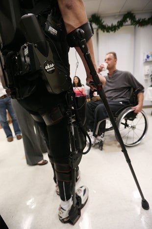 Robotic suit enables paraplegics to walk