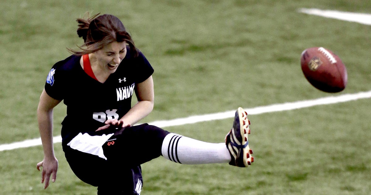 Female NFL hopeful kicker injured in tryout - CBS News