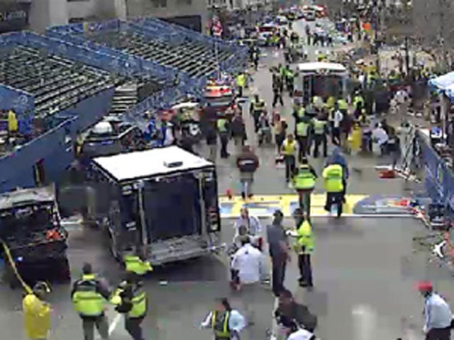 Explosions near Boston Marathon finish line Explosions near Boston Marathon finish line