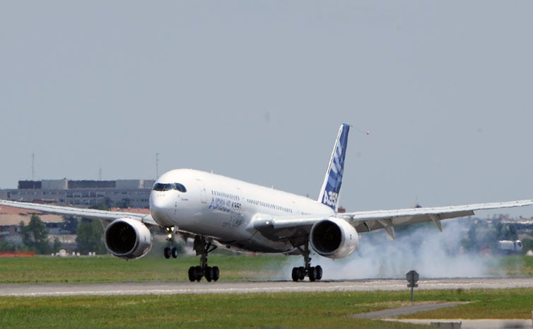 Maiden flight of the Airbus A350