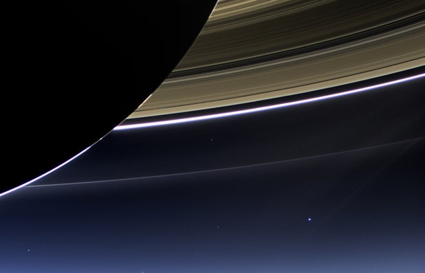 NASA's Cassini beams back stunning pictures of Saturn, Earth - CBS News
