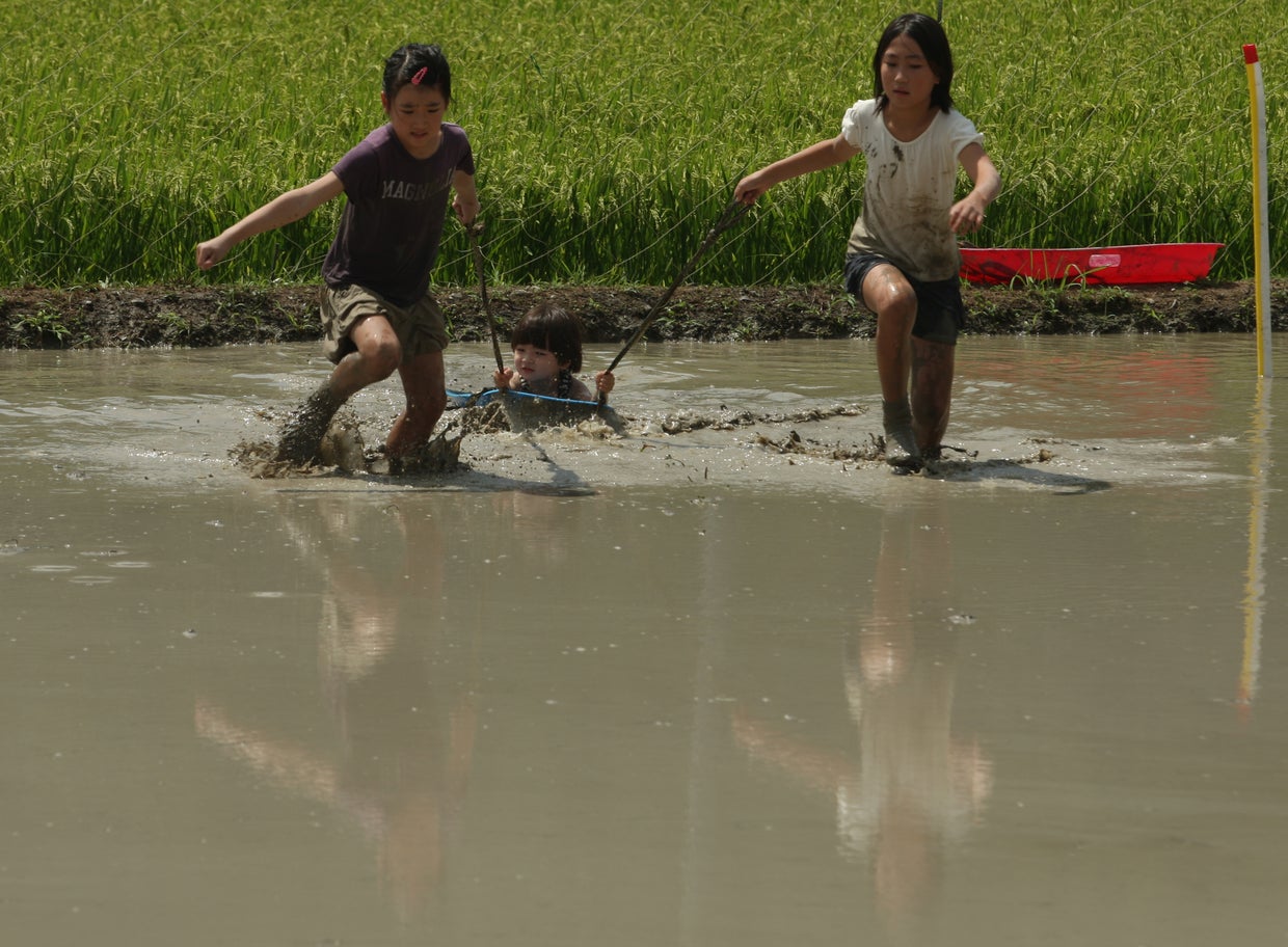 Japanese festival celebrates mud