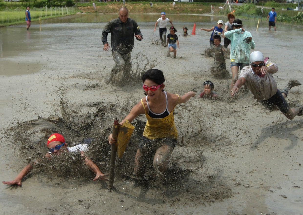 Japanese festival celebrates mud