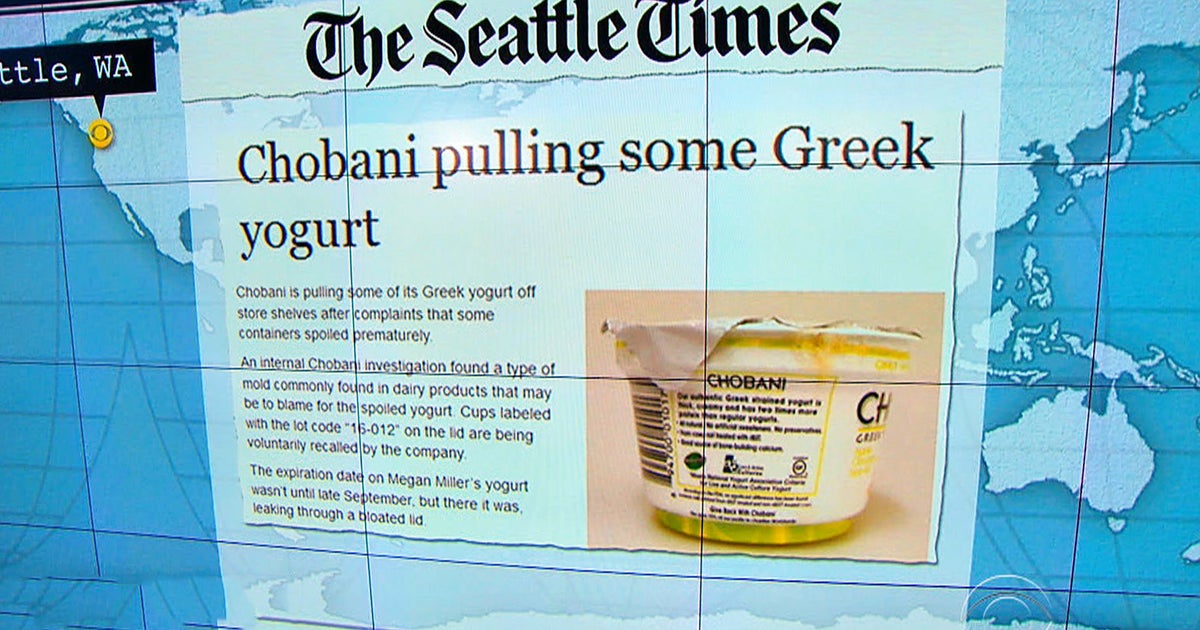 Headlines: Chobani recalling some yogurt over mold fears - CBS News