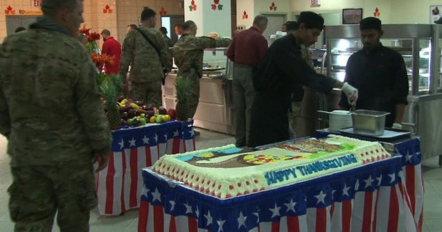 U.S. soldiers celebrate Thanksgiving in Afghanistan - CBS News