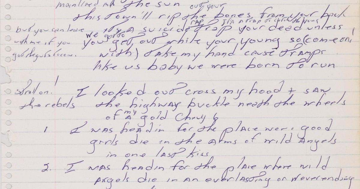 Bruce Springsteen "Born to Run" handwritten draft sold at auction at ...