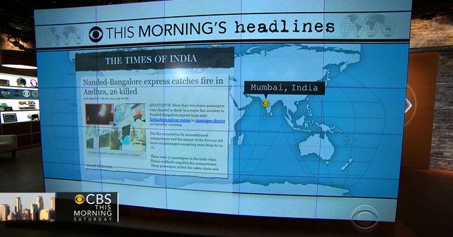 Headlines: At least 26 killed in India train fire - CBS News