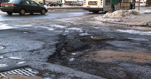 How potholes are eating city budgets - CBS News