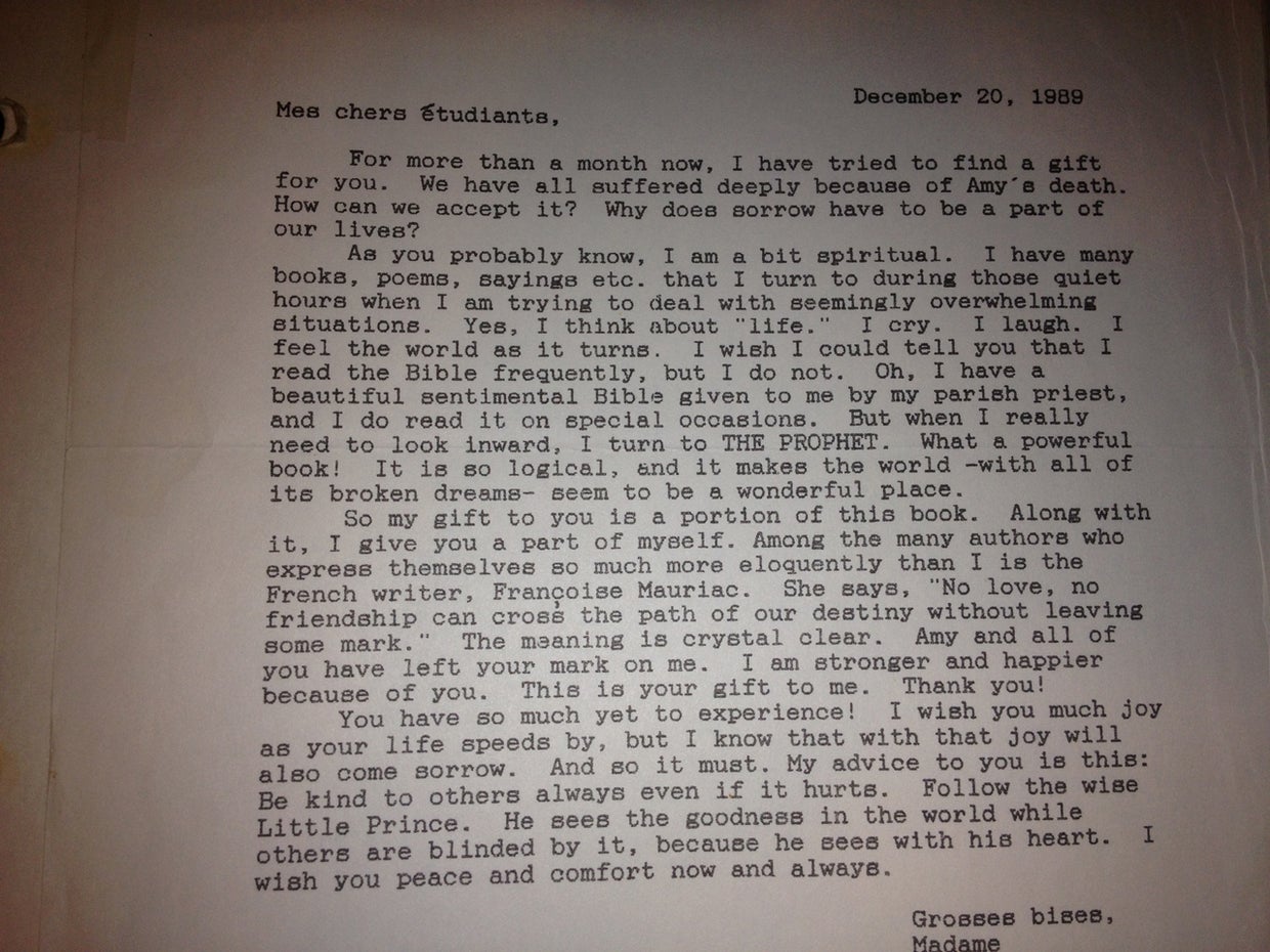 A teacher's letter to students after classmate's murder