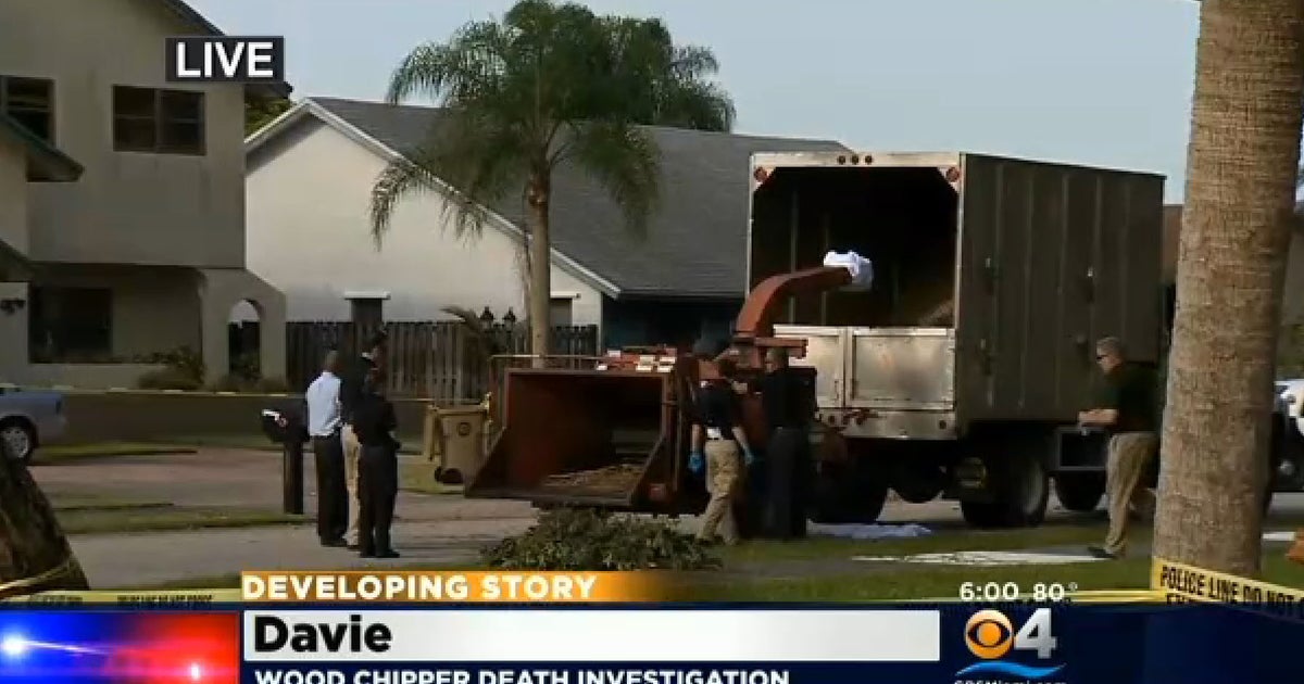 Landscaper killed by wood chipper in Florida - CBS News