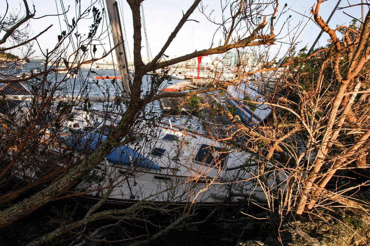 Battered Bermuda cleans up after Hurricane Gonzalo - CBS News