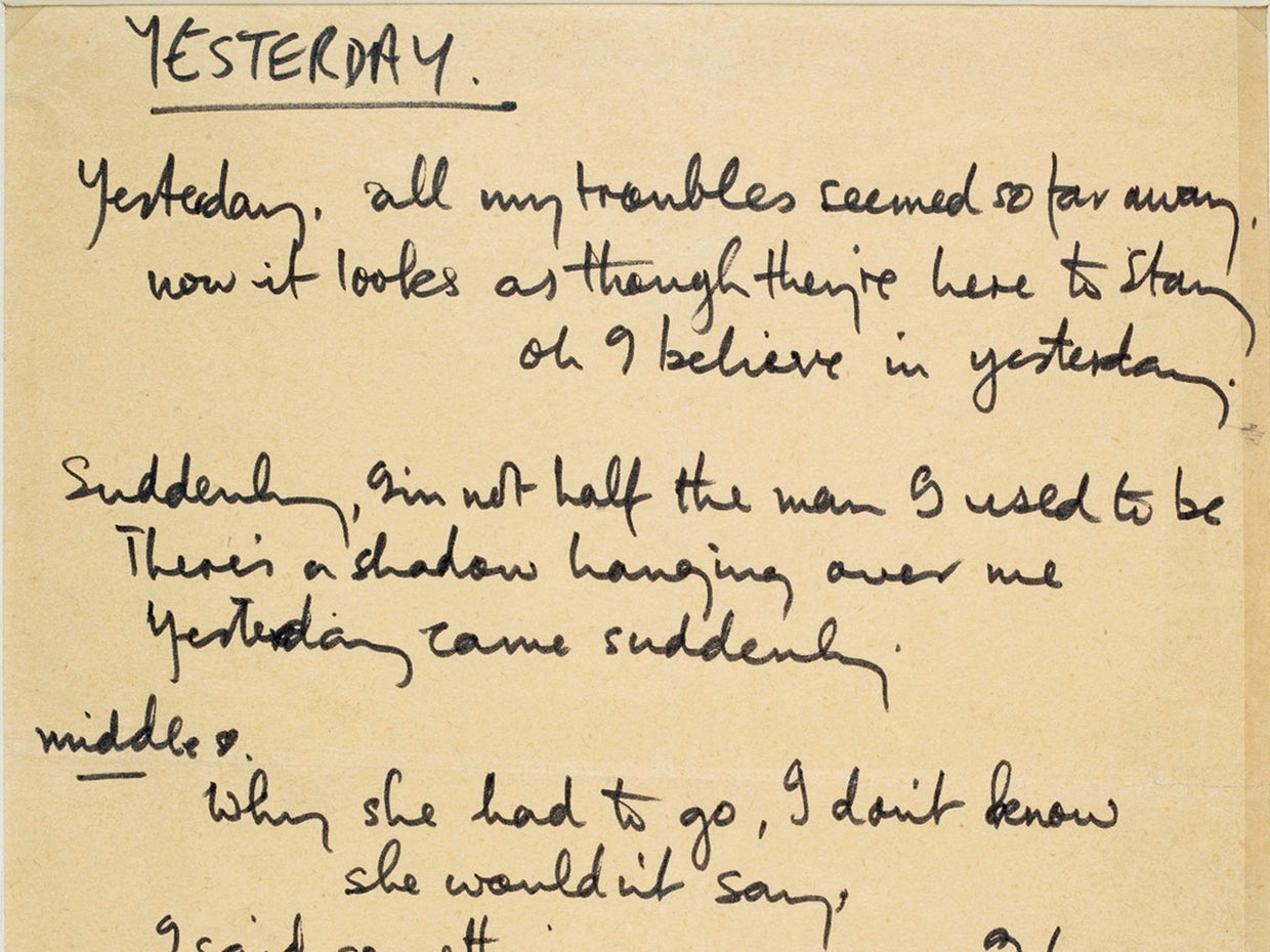 The Beatles' original lyrics