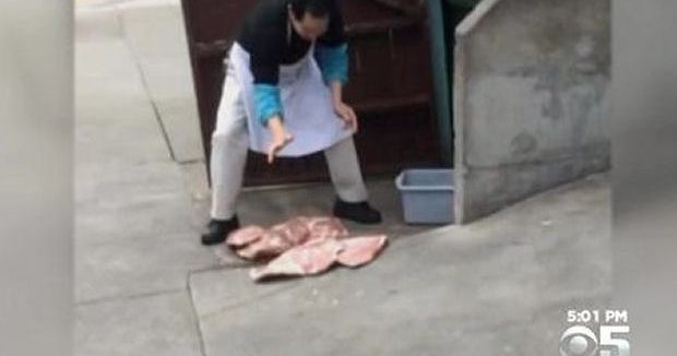 Video shows San Francisco restaurant worker "tenderizing" meat on ...