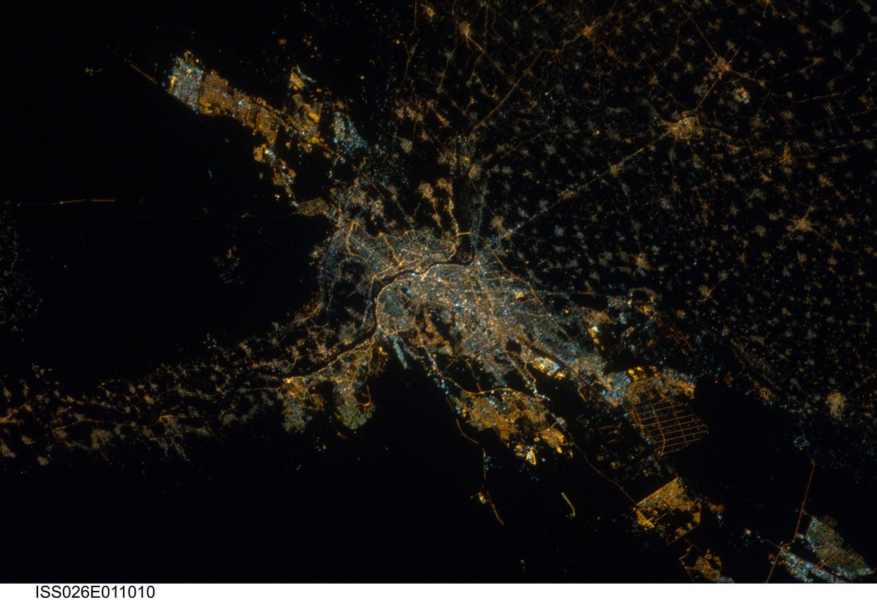 City lights from space