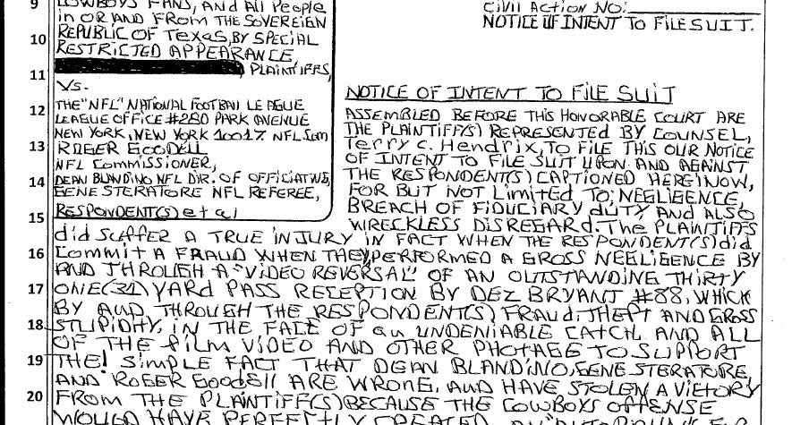 Terry Hendrix, jailed Cowboys fan, sues NFL for $89 billion over ...