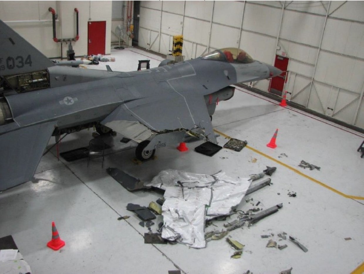Student pilot lands F-16 with wing sheared off after midair collision ...