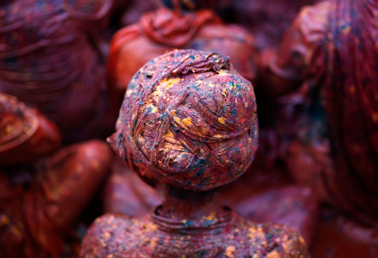 Colorful Hindu religious festival of Holi celebrated as the harvest ...