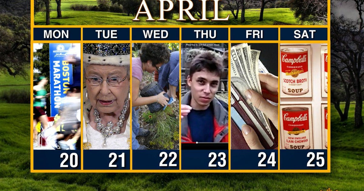 Calendar: Week of April 20 - CBS News