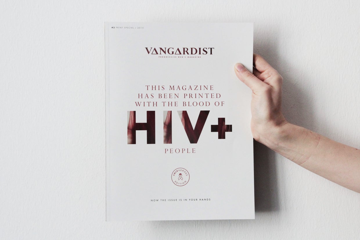 Vangardist magazine prints provocative cover with HIV+ blood-infused ...