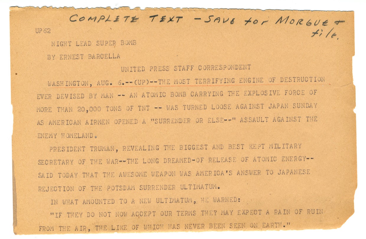 A look back: The atomic bombings of Hiroshima and Nagasaki