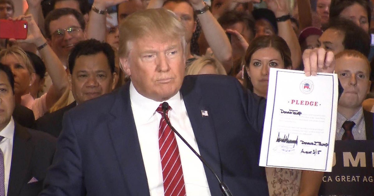 Election 2016: Donald Trump has signed the GOP loyalty pledge - CBS News