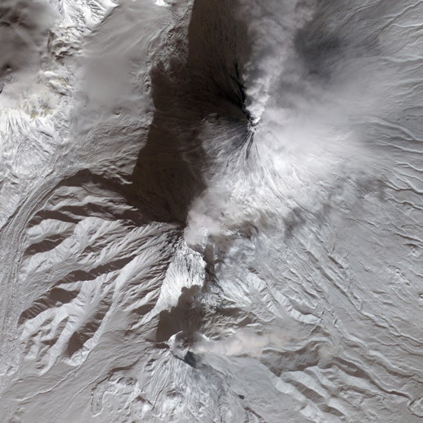 Volcanic eruptions seen from space