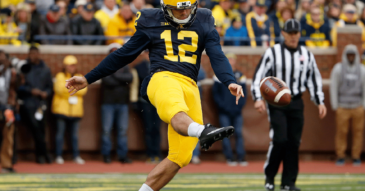 Punting error leads to death threats for Michigan's Blake O'Neill - CBS ...