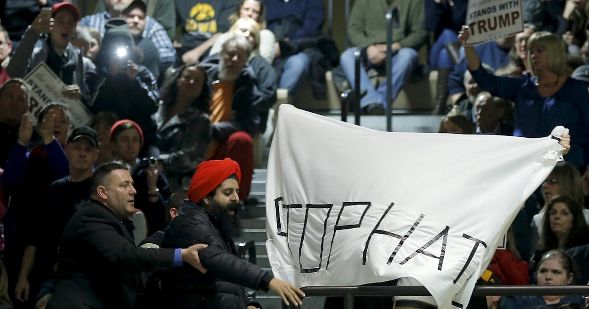 Protester wearing turban ejected from Trump rally - CBS News