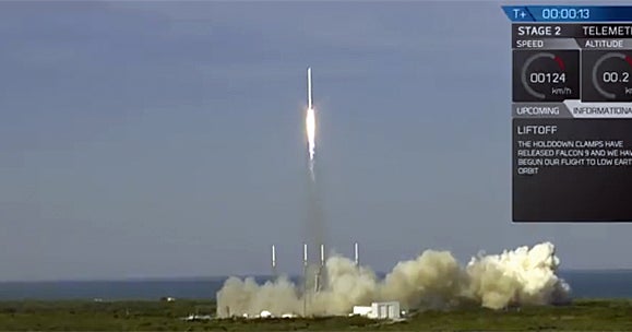 SpaceX Falcon 9 rocket launches cargo ship to orbit, sticks ocean ...