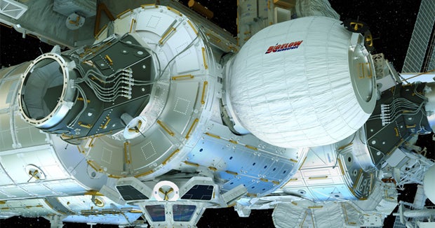 Expandable crew module attached to space station - CBS News