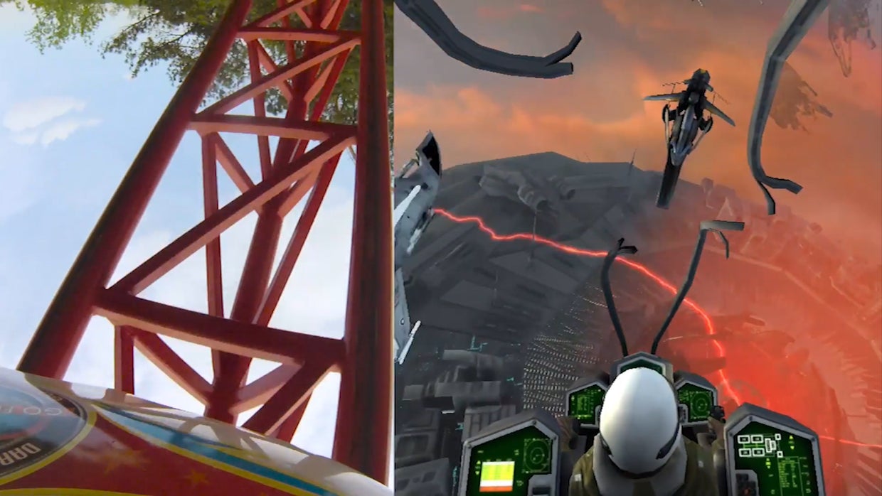 Roller coasters add virtual reality for high-tech thrills - CBS News