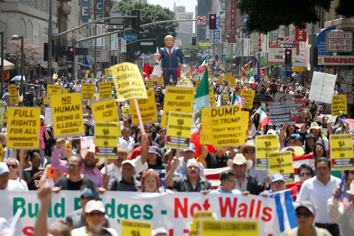 May Day marches held across the U.S. - CBS News