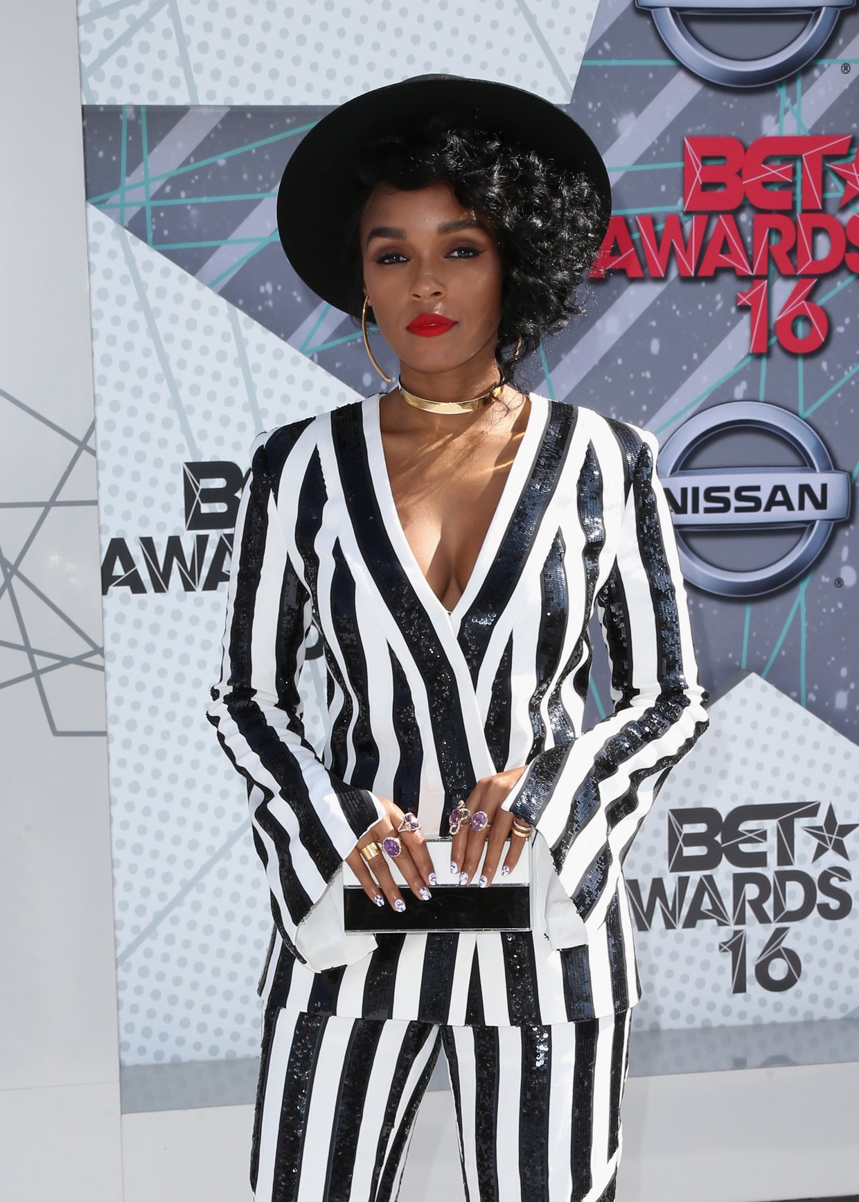 Janelle Monáe in black and white