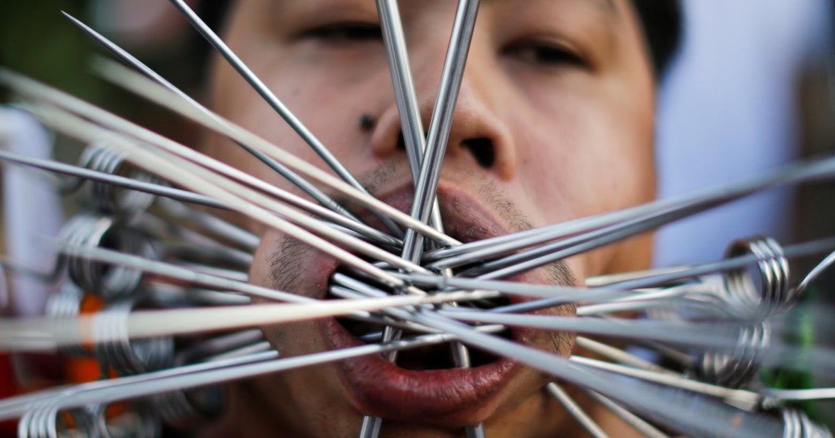 Bizarre vegetarian body piercing festival